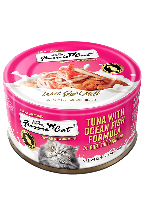 Fussie Cat Premium Tuna with Oceanfish in Goats Milk – Healthy Pet Austin