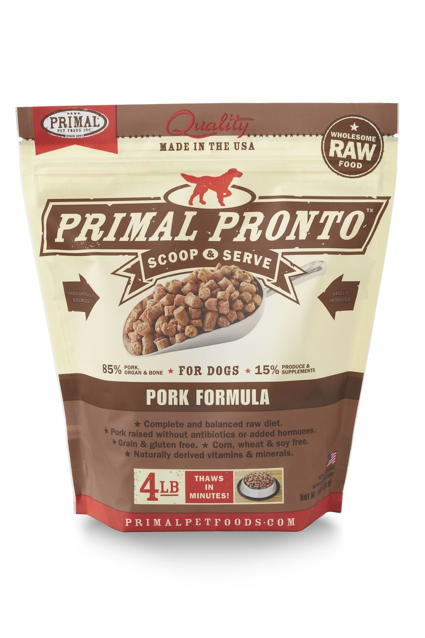 Primal Pronto Dog Raw Pork 4lbs. – Healthy Pet Austin